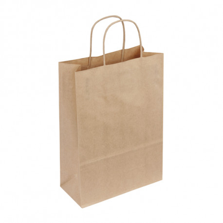 Sac kraft brun chic - Poignées torsadées élégantes